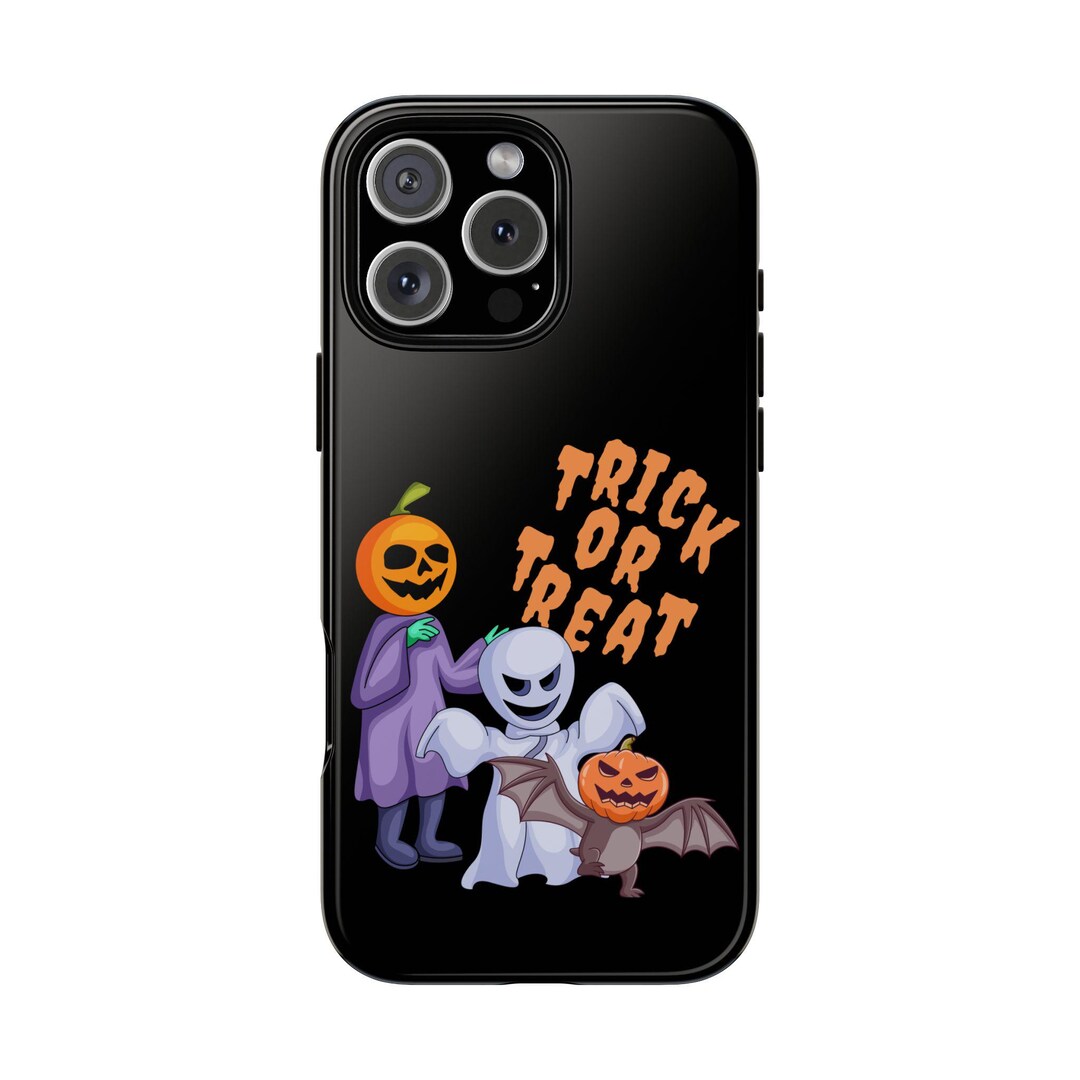 Spooky Halloween Ghost & Pumpkin Phone Case: Tough Protective Cover for ...