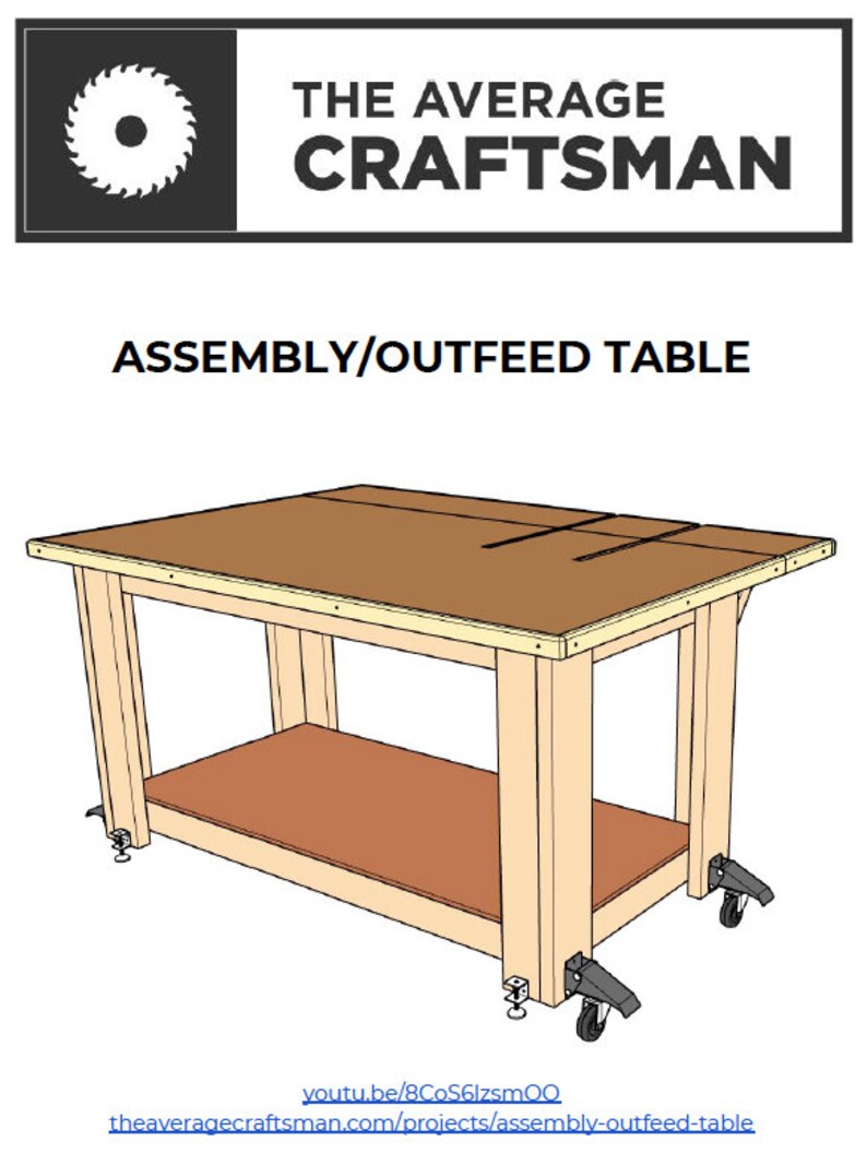 Woodworking Plans Assembly/outfeed Table Plans Instant - Etsy