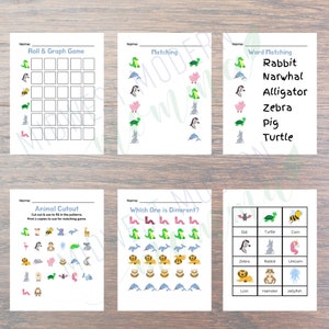 Preschool Workbook Printable Pack | Animal Pre-k Worksheets ...