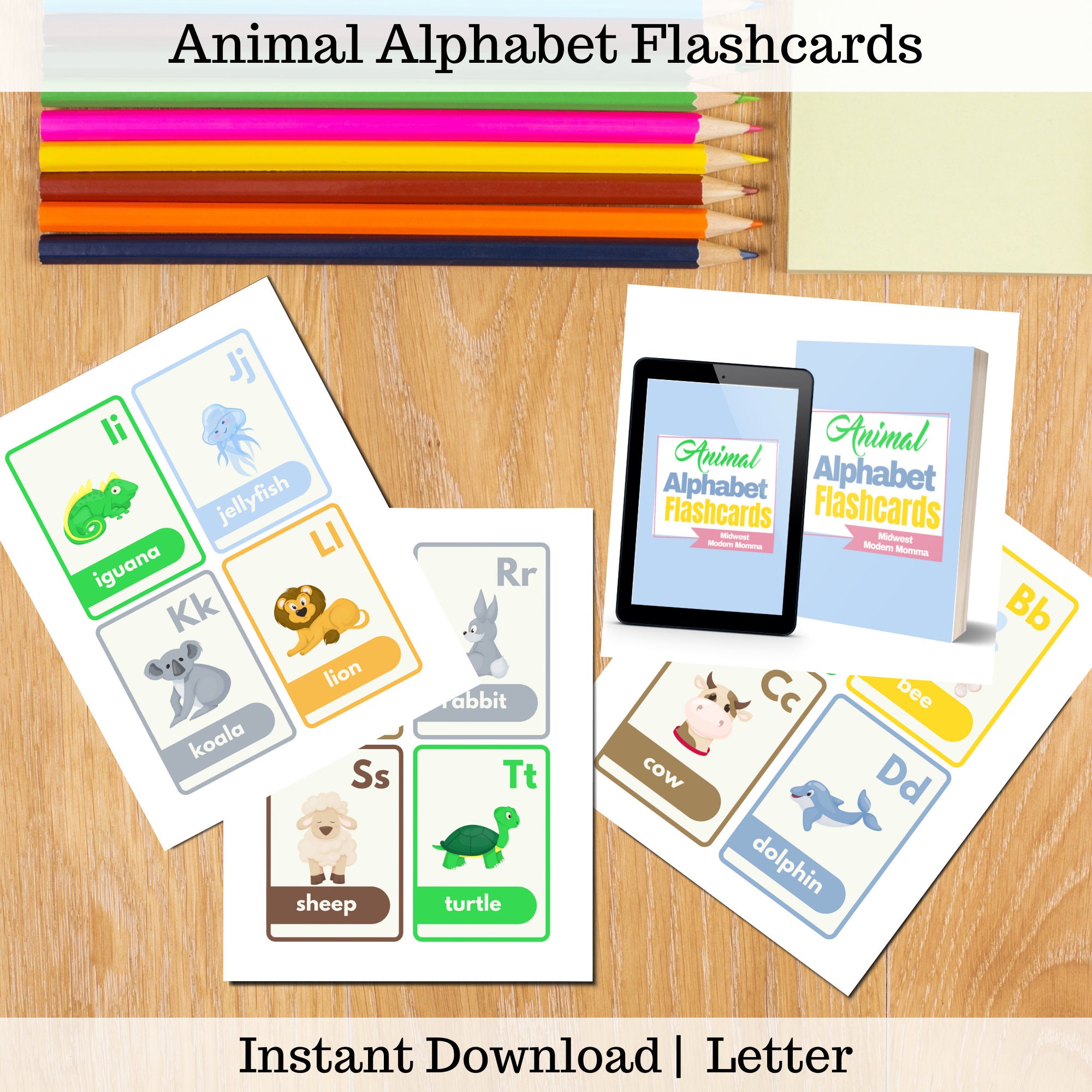 Animal Alphabet Printable Flashcards | Printable Homeschool Flashcards ...