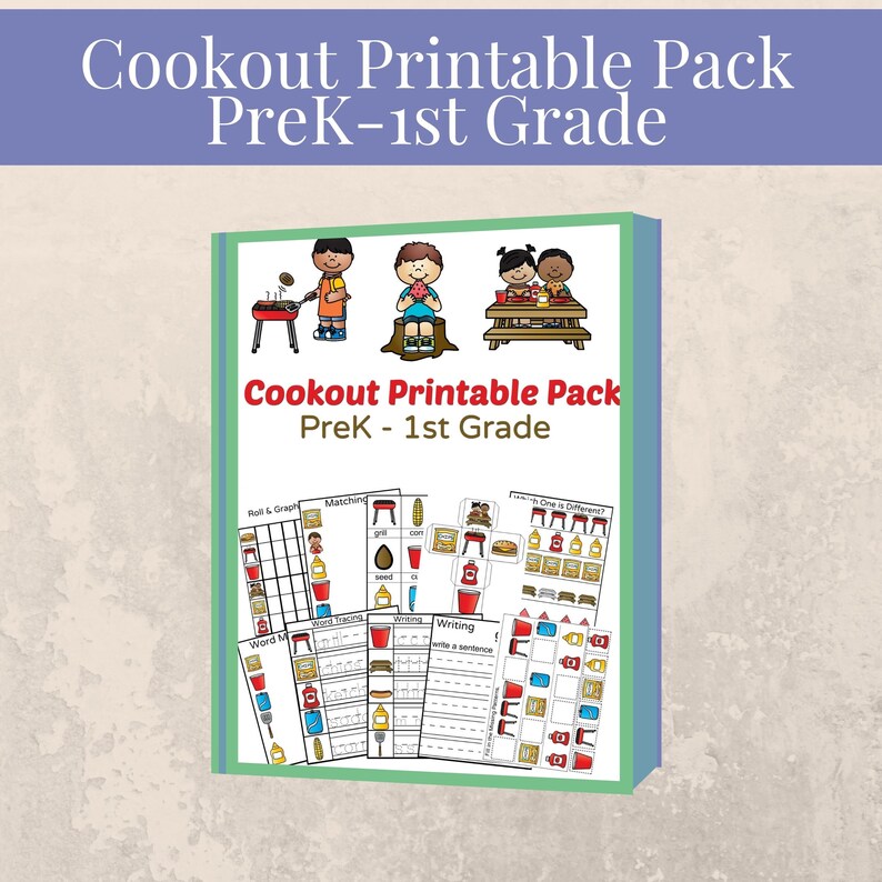 Preschool Workbook Printable Pack | Summer Cookout Pre-k Worksheets ...