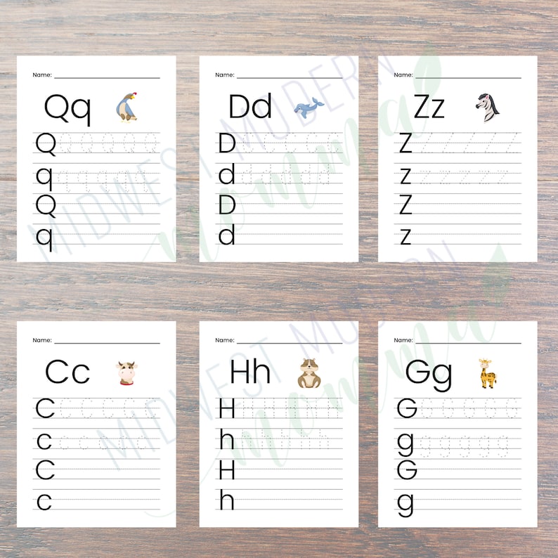 Preschool Letter Tracing Worksheets | Handwriting Practice (digital ...
