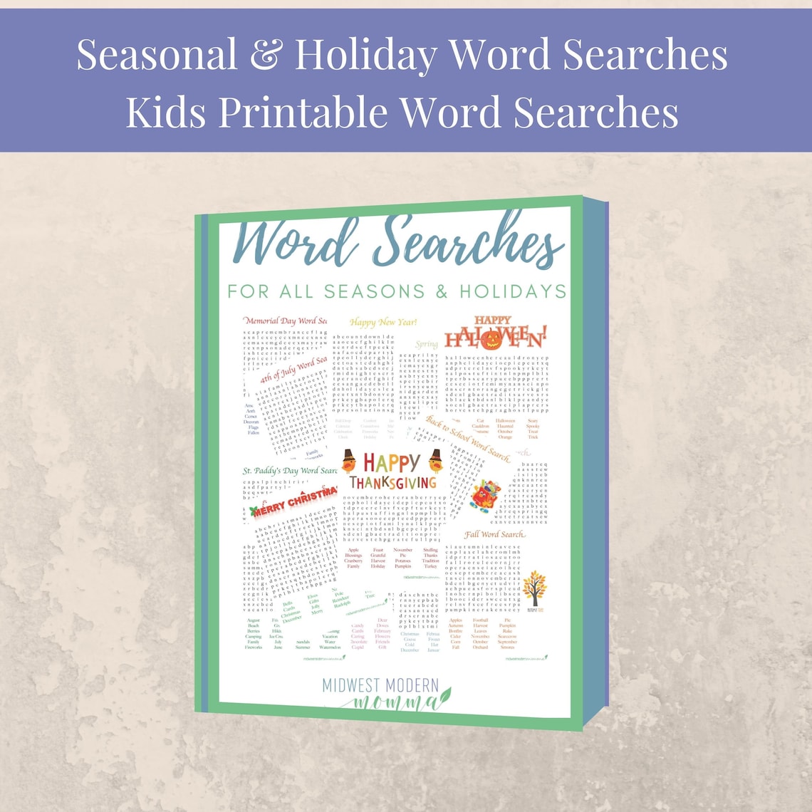 Holidays Word Searches for Kids | Homeschool Printable Word Search - Etsy
