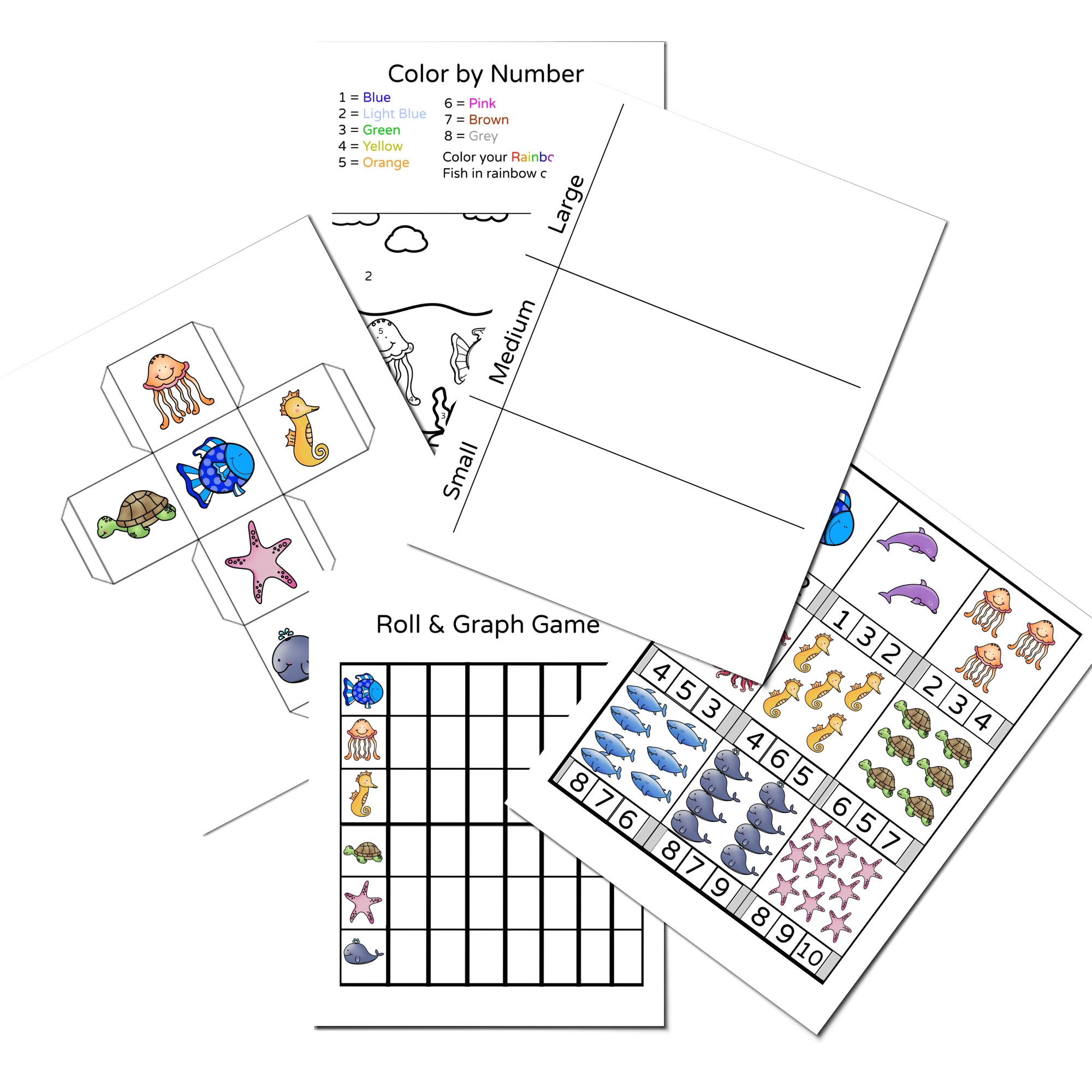 Ocean Themed Preschool Printables | Rainbow Fish Inspired ...