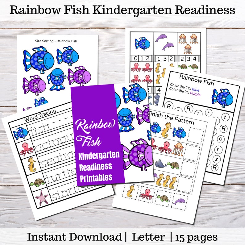 Ocean Themed Preschool Printables | Rainbow Fish Inspired ...
