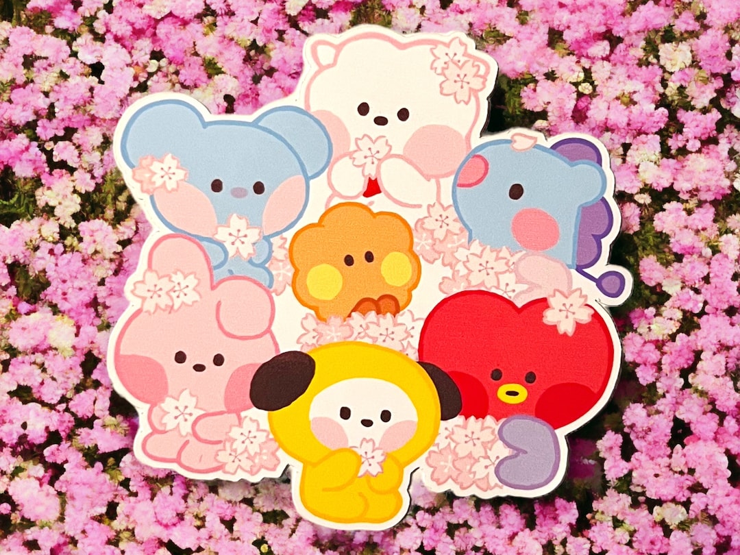 BTS BT21 Minini Cherry Blossom Sticker - Etsy