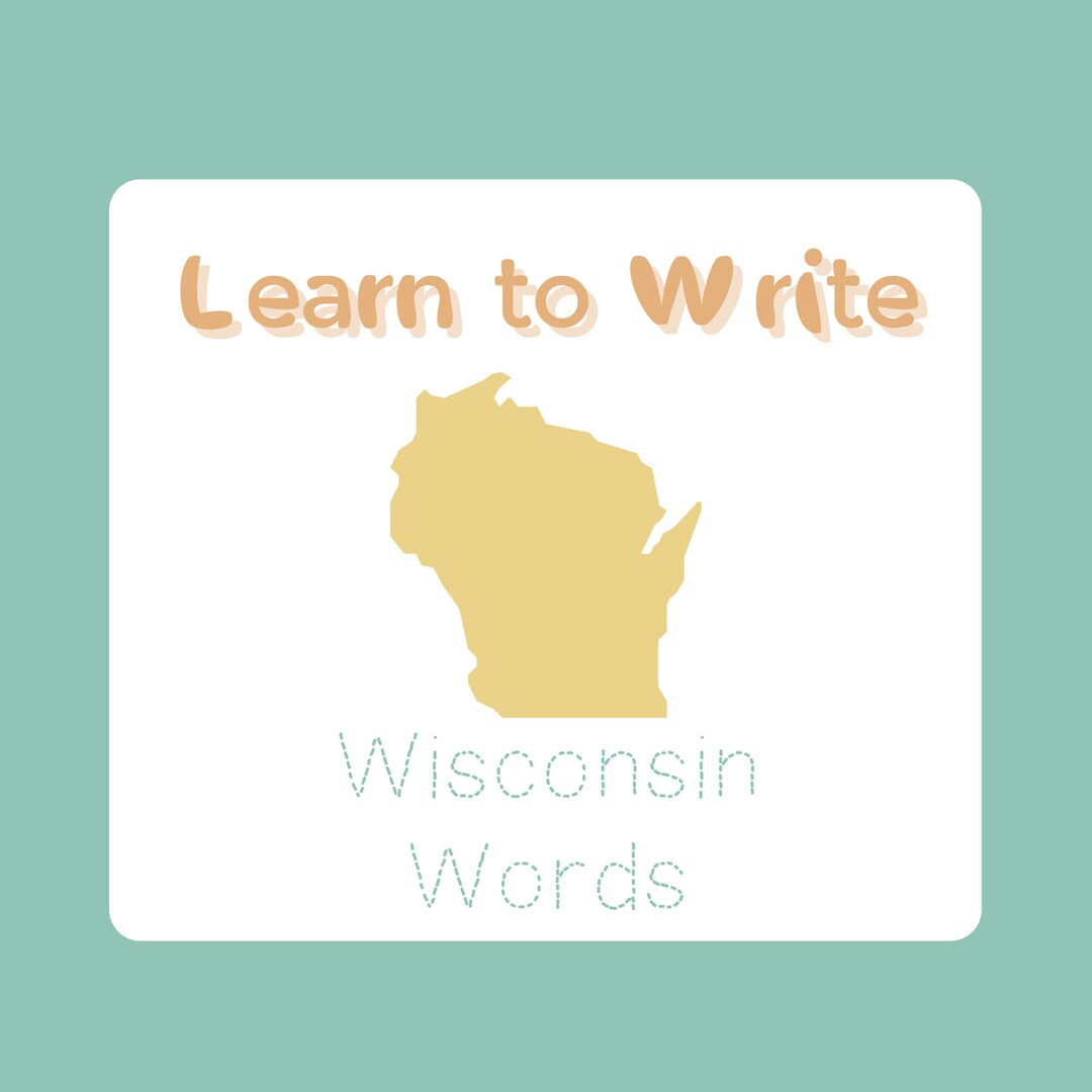 Learn to Write Wisconsin Words - Etsy