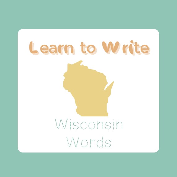 Learn to Write Wisconsin Words | Etsy