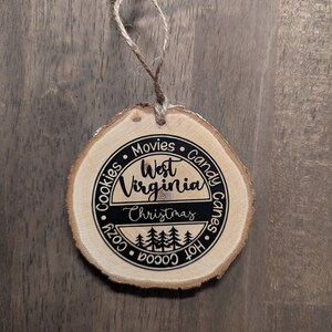 West Virginia State Wood Christmas Ornaments - Etsy