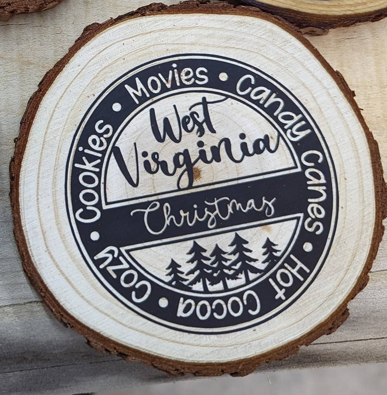 West Virginia State Wood Christmas Ornaments - Etsy