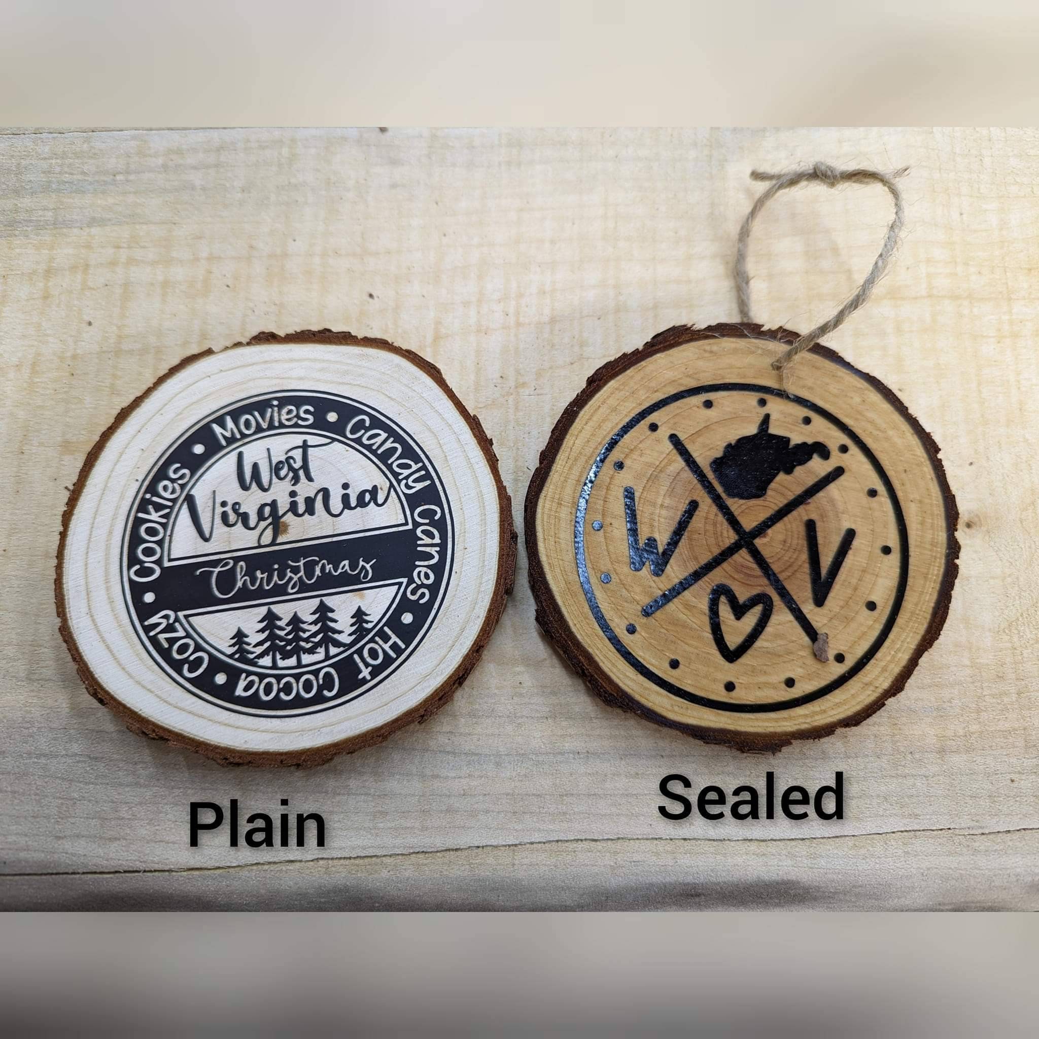 West Virginia State Wood Christmas Ornaments - Etsy