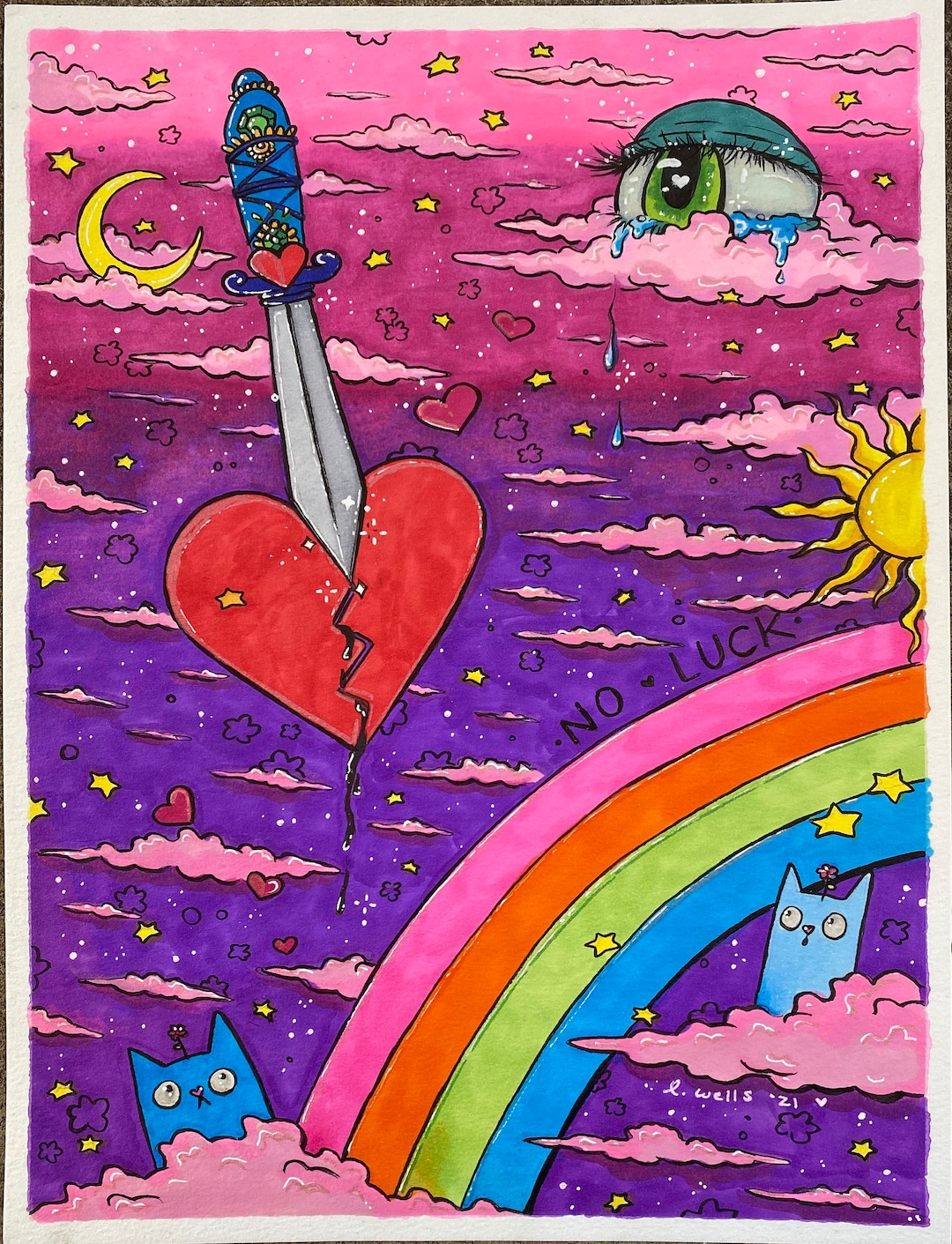Original Trippy Doodle Trippy Wall Art Weird Art no Luck - Etsy Canada