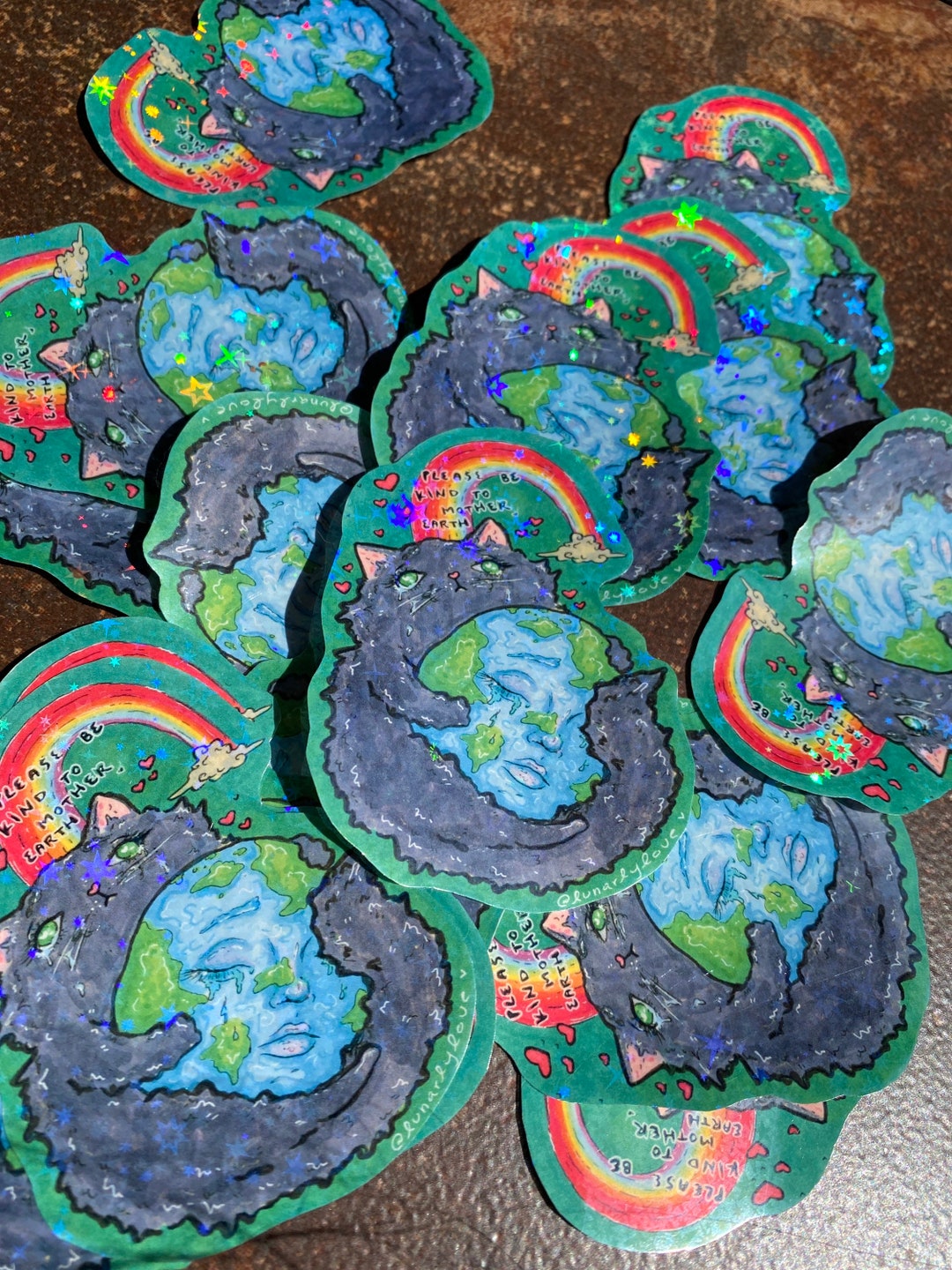 Mother Earth Sticker, Earth Day Stickers, Vinyl Cat Stickers, Cute Cat ...