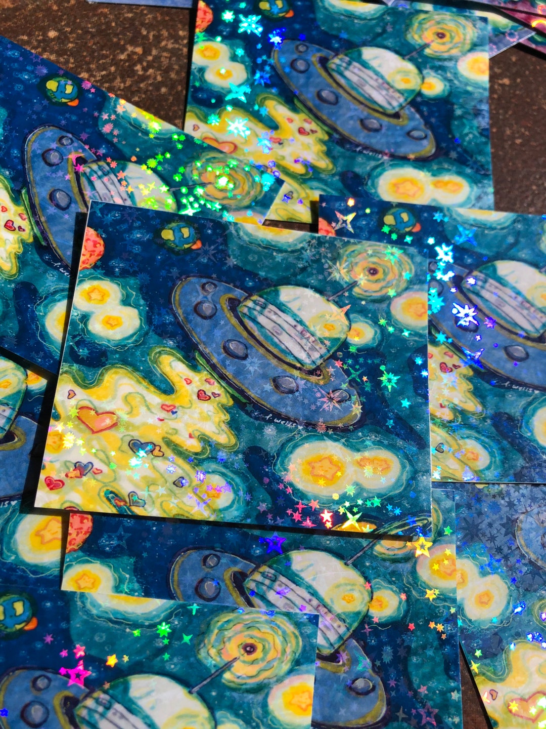 UFO Sticker, Spaceship Sticker, Trippy Alien Art, Alien Abduction ...