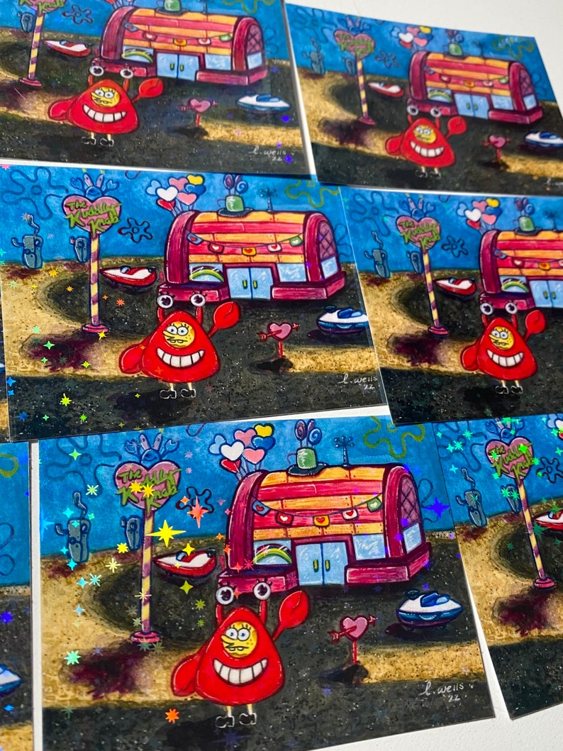 Cute Sponge Vinyl Sticker Sponge Cartoon Sticker Nostalgic - Etsy