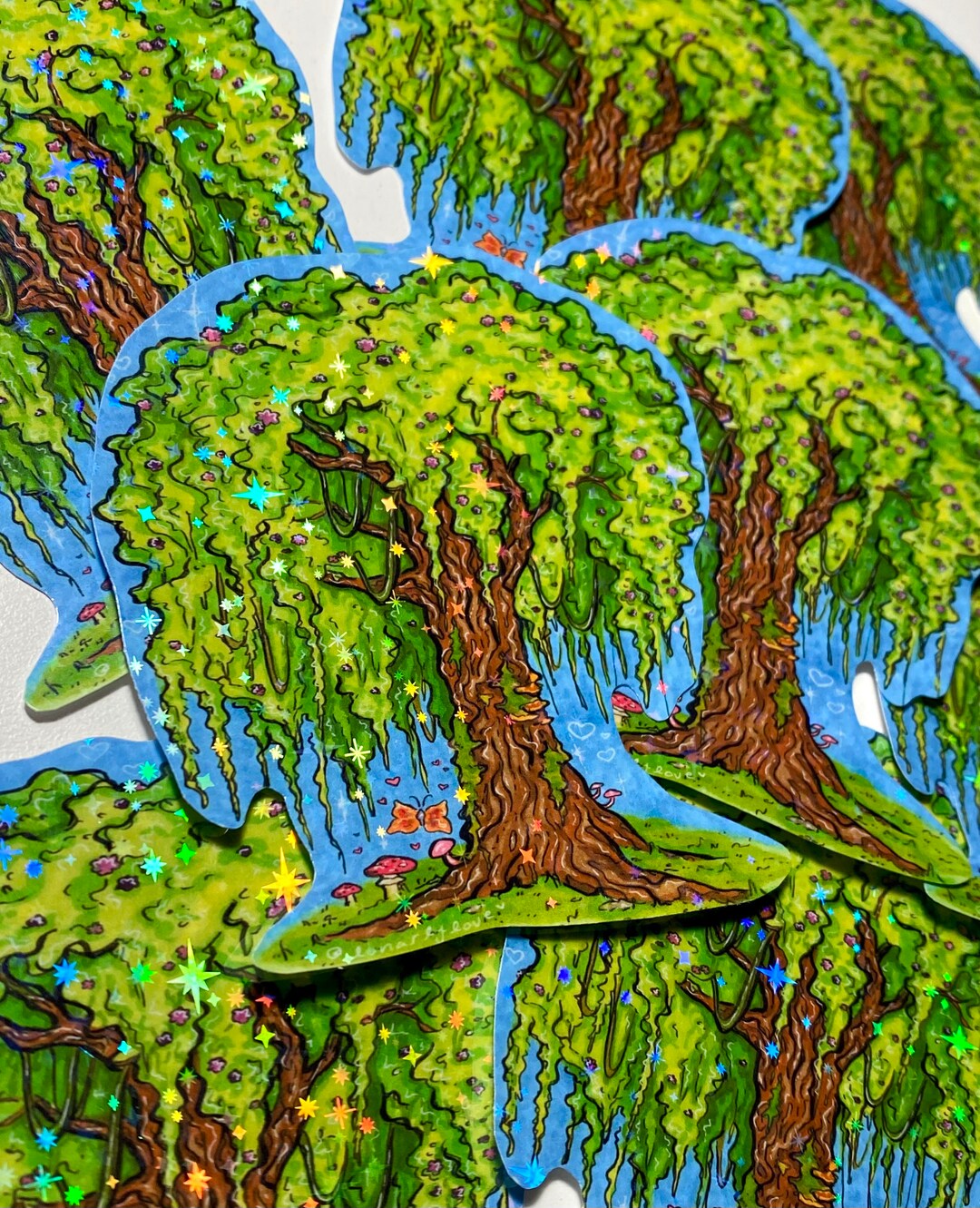 Holo Oak Tree Sticker, Vinyl Tree Sticker, Nature Lovers Sticker ...