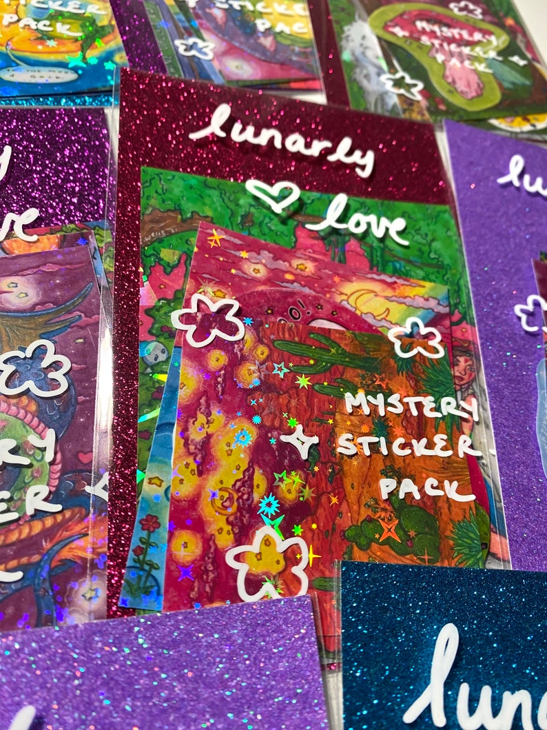 Mystery Sticker Pack Trippy Sticker Pack Vinyl Stickers - Etsy