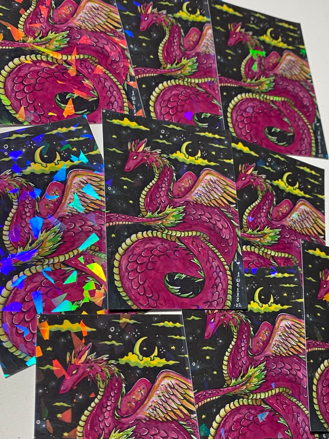 Holo Purple Dragon Sticker, Dragon Stickers, Purple Dragon, Fantasy ...