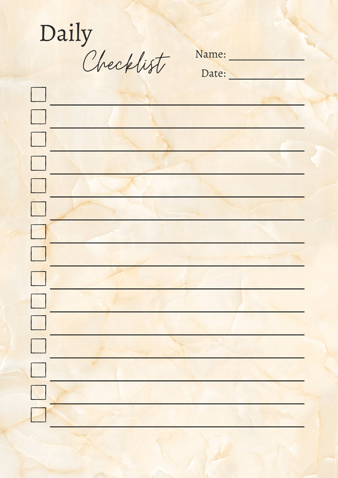 Printable Checklist Daily Routine Digital Download | Etsy