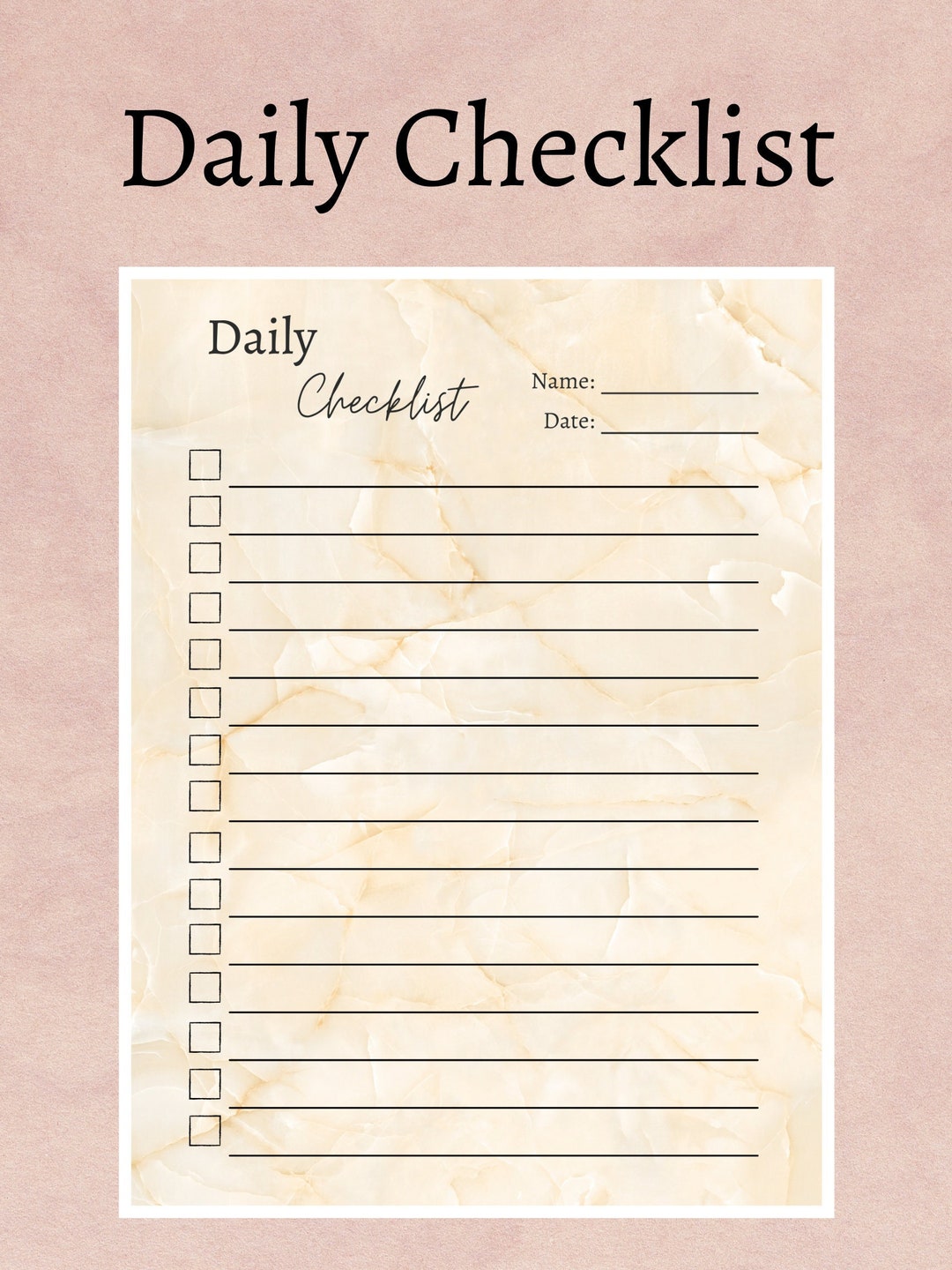 Printable Checklist Daily Routine Digital Download - Etsy
