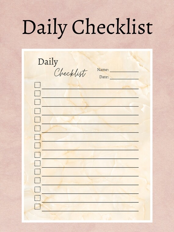 Printable Checklist Daily Routine Digital Download | Etsy