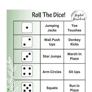 Roll the Dice | Instant Download | Gross Motor Movement & Regulatory ...