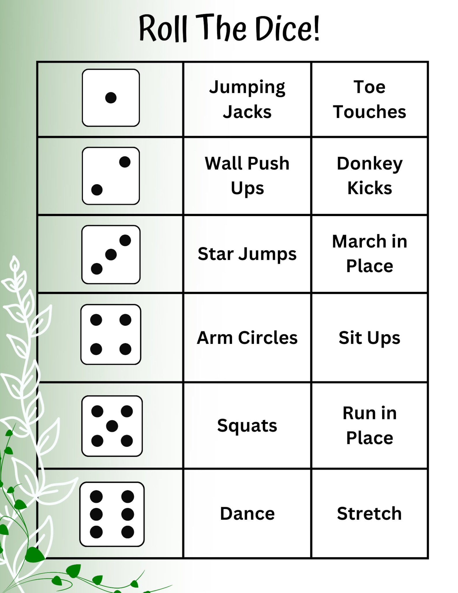 Roll the Dice | Instant Download | Gross Motor Movement & Regulatory ...