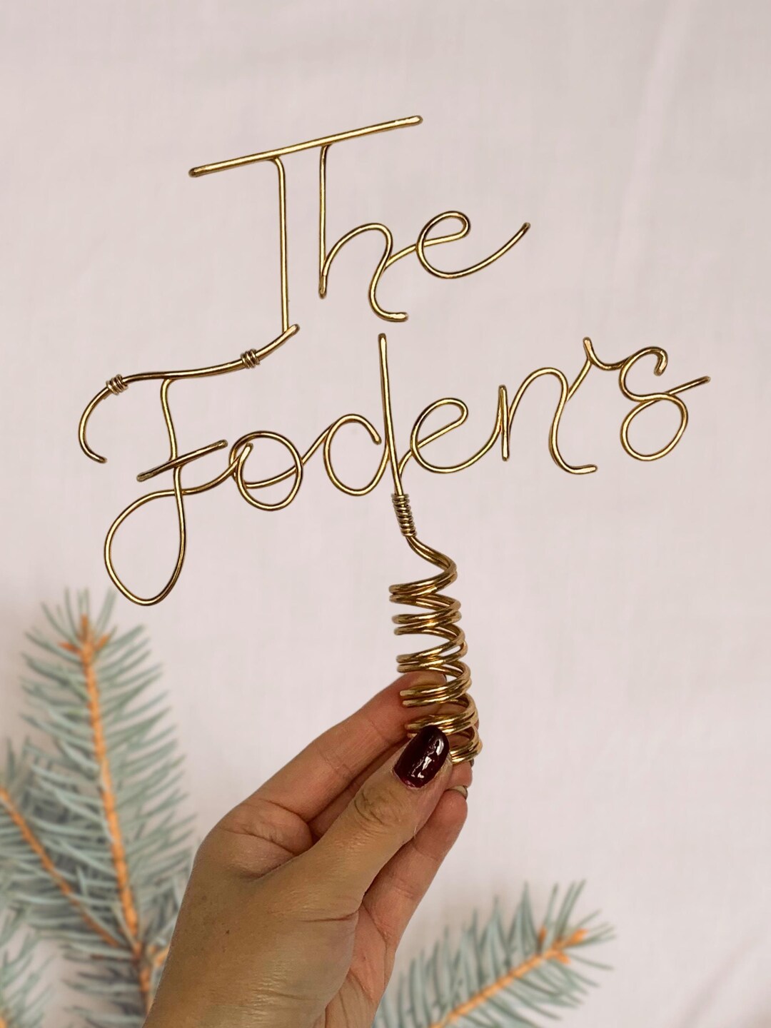 Family Name Tree Topper, Personalised Wire Decoration, Custom Surname ...