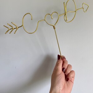 Arrow Cake Topper, Initials Wedding Cake Topper, Personalised Wire Cake ...