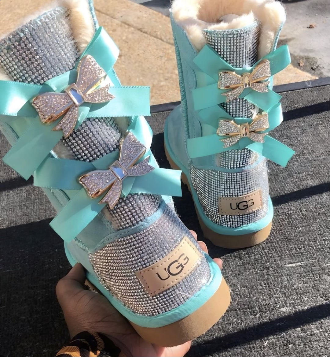 UGG Custom Bling UGG Boots With Bling 2 Bows OR 3 Bows, Rhinestone Ugg ...