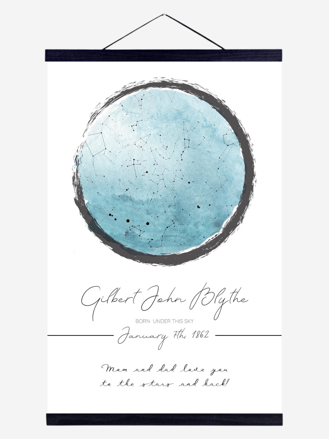 Personalized Star Chart Custom Night Sky Star Map Poster Digital Poster ...