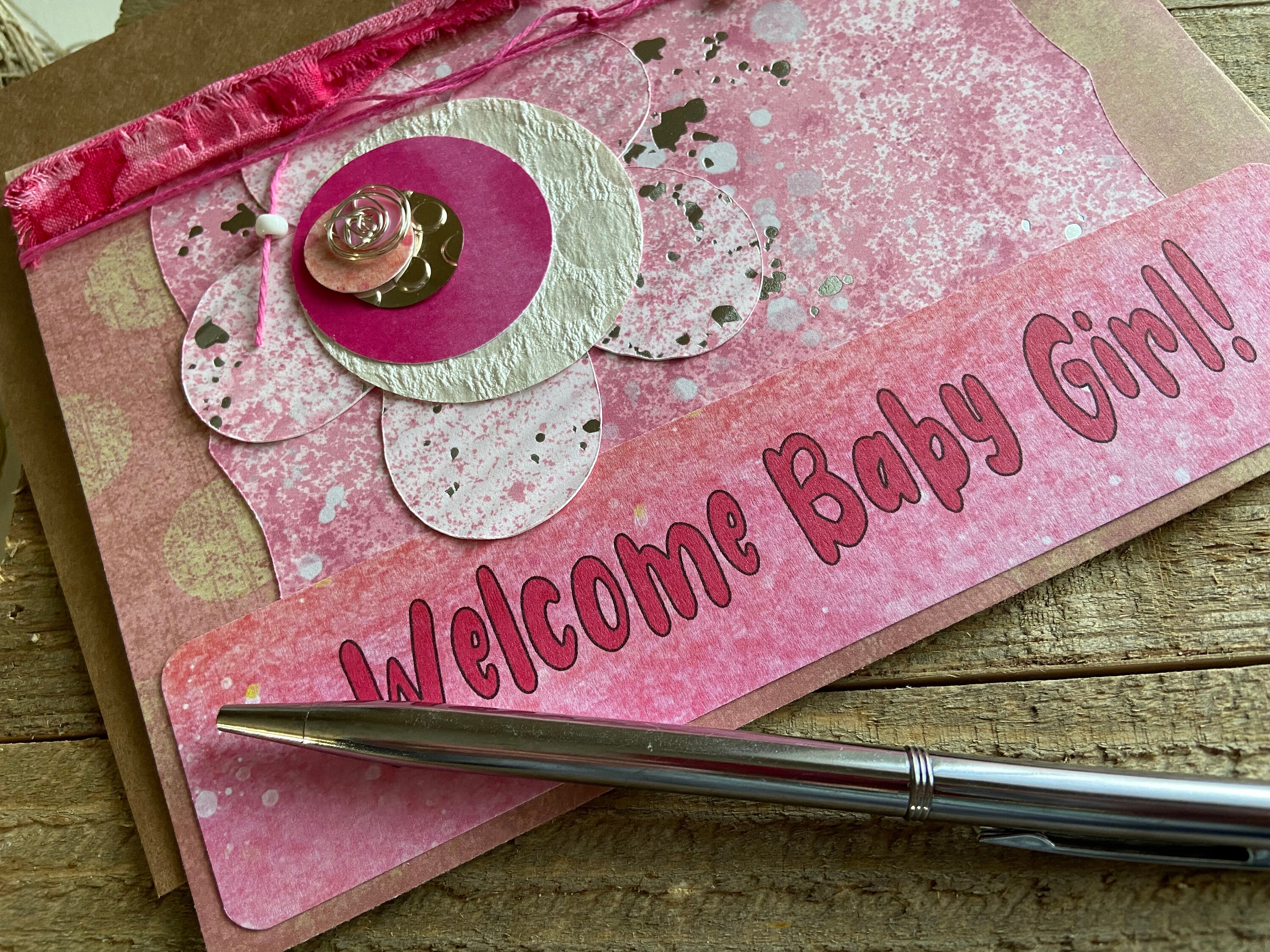Handmade Baby Girl Card Homemade Baby Girl Card Welcome Baby Etsy Handmade Baby Girl Card Homemade Baby Girl Card Welcome Baby Etsy