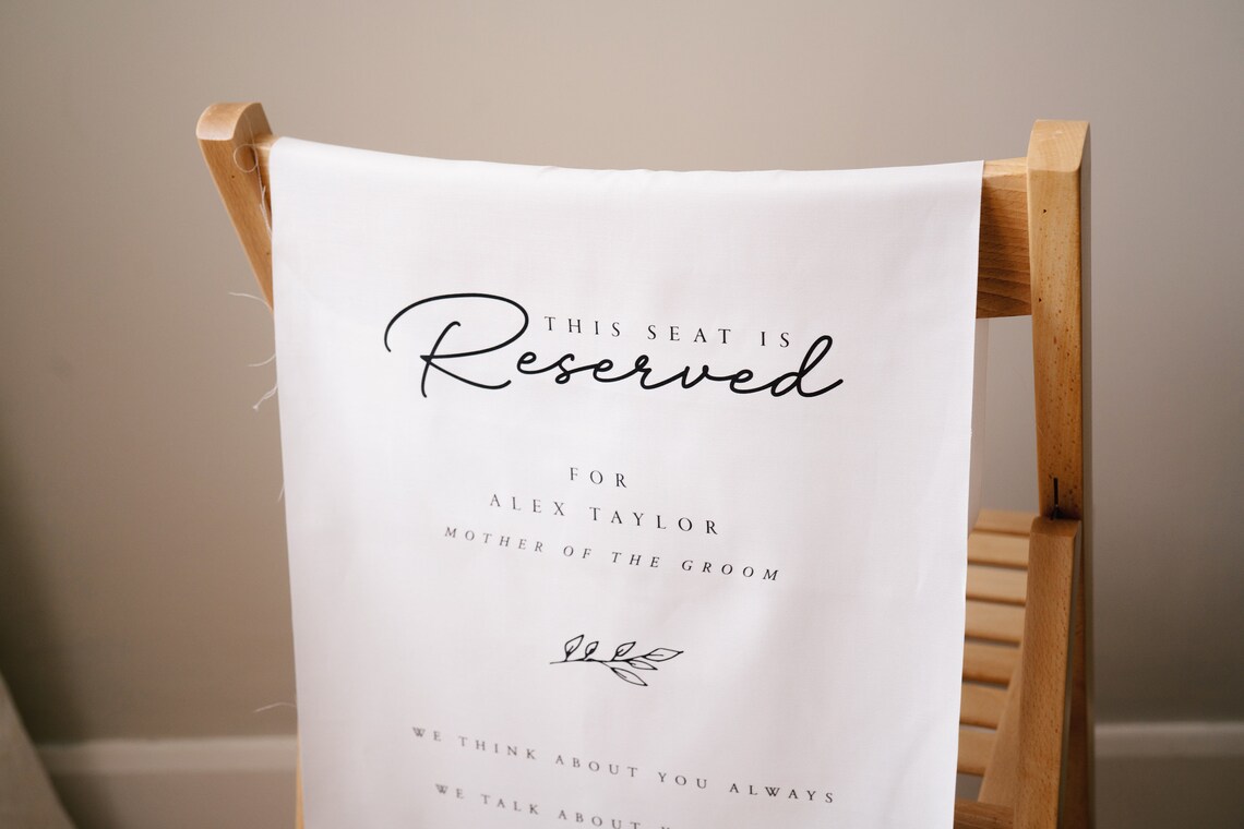 Memorial Wedding Banner | Save Me A Seat Banner | Custom Fabric ...