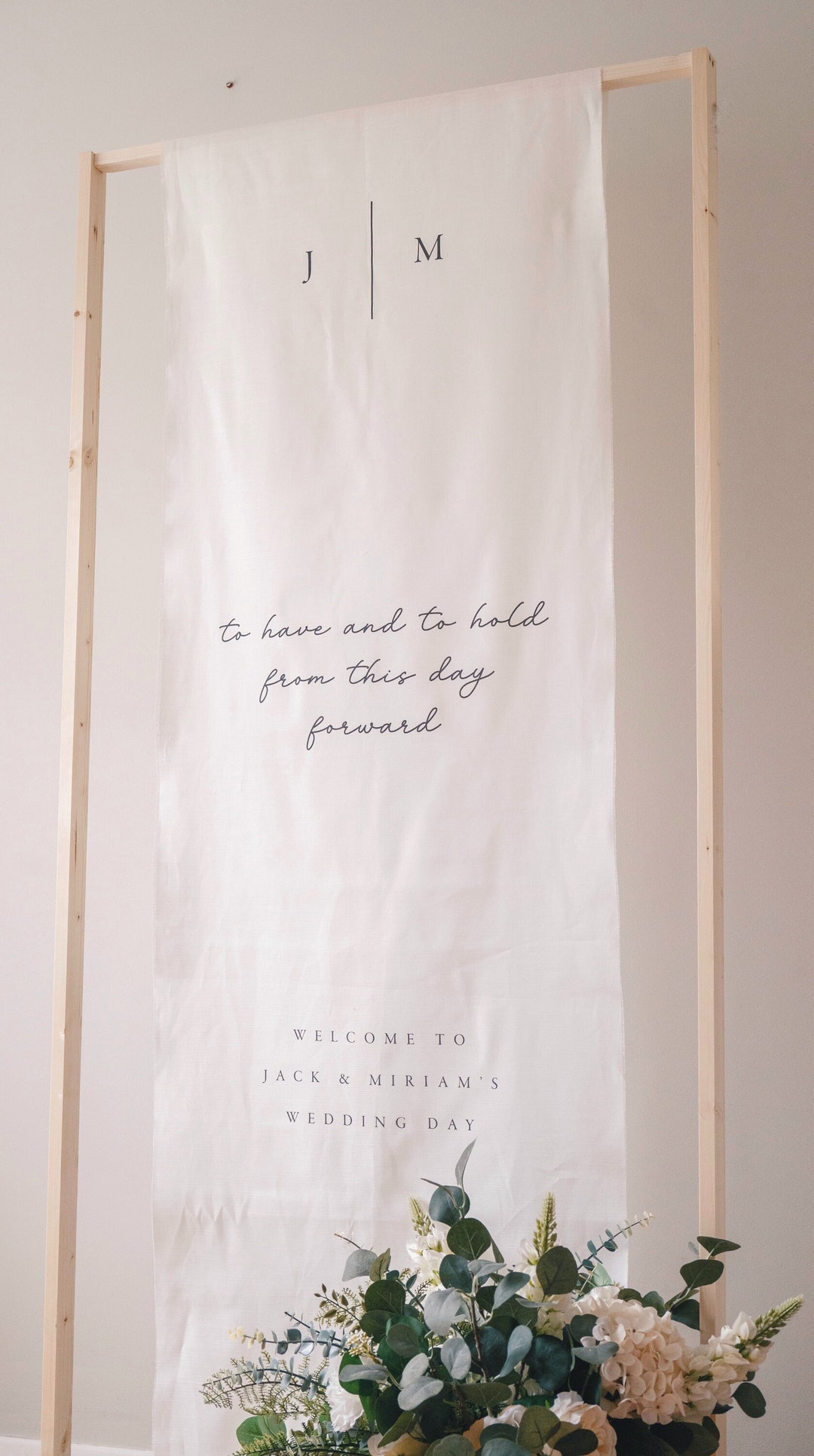 Custom Fabric Welcome Sign Wedding Banner Multiple Fabric, Hemming ...