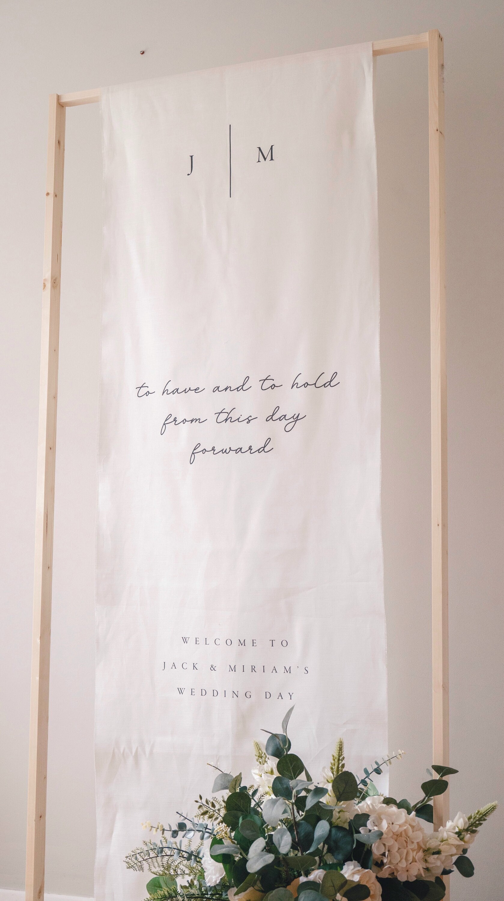 Custom Fabric Welcome Sign Wedding Banner Multiple Fabric, Hemming ...