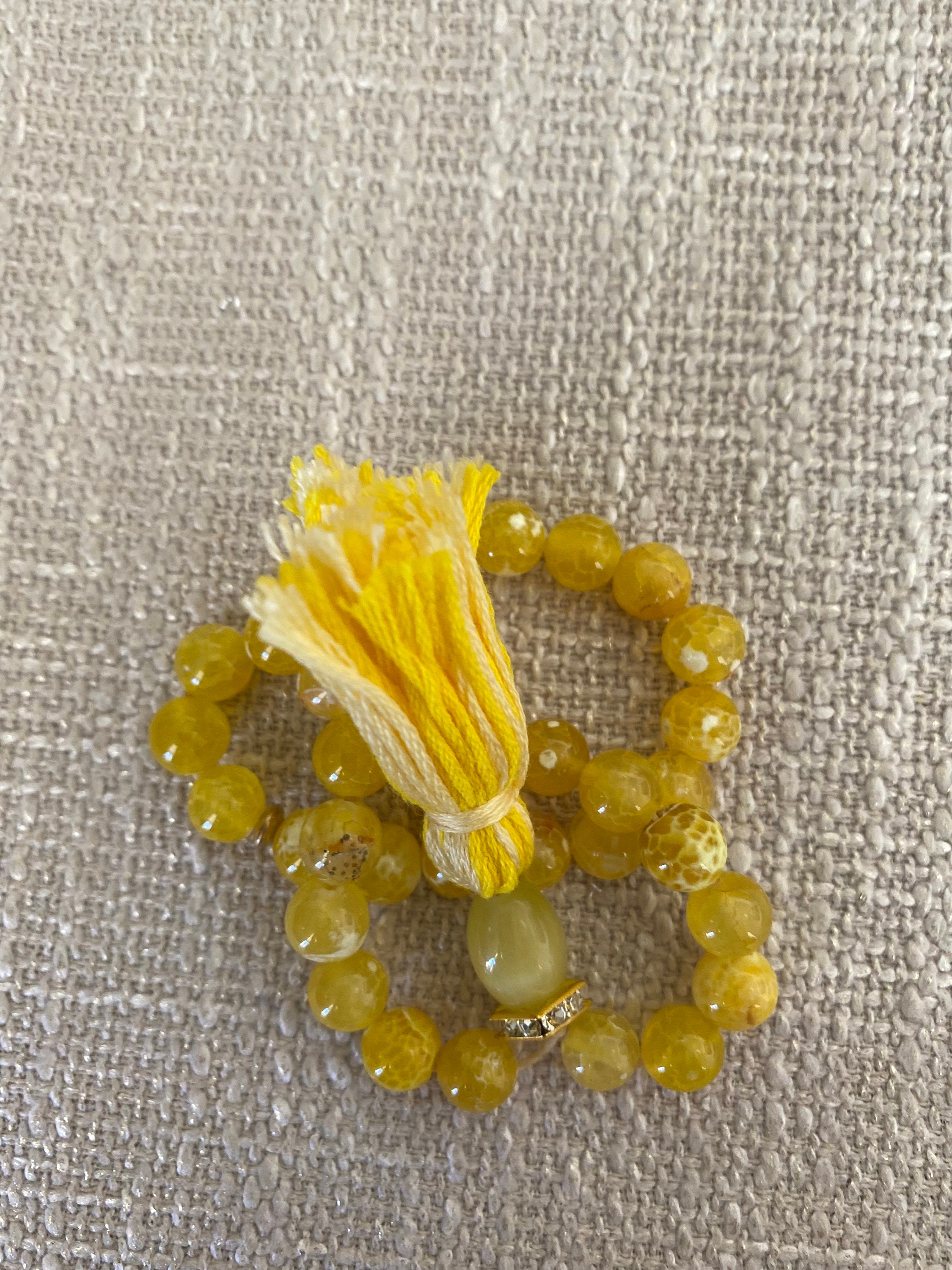 8MM Light Yellow Agate Round Beads Relaxing Beads Prayer Beads Tasbih ...