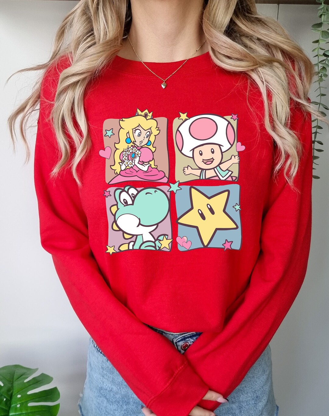 Mario Characters Shirt, Princess Peach Mario Sweatshirt, Princess Peach ...