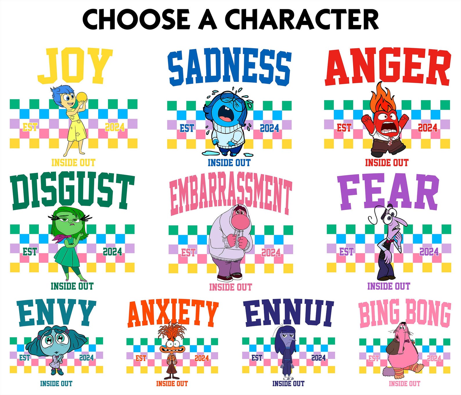 Inside Out Characters Shirt, Inside Out Family Tee, Inside Out ...