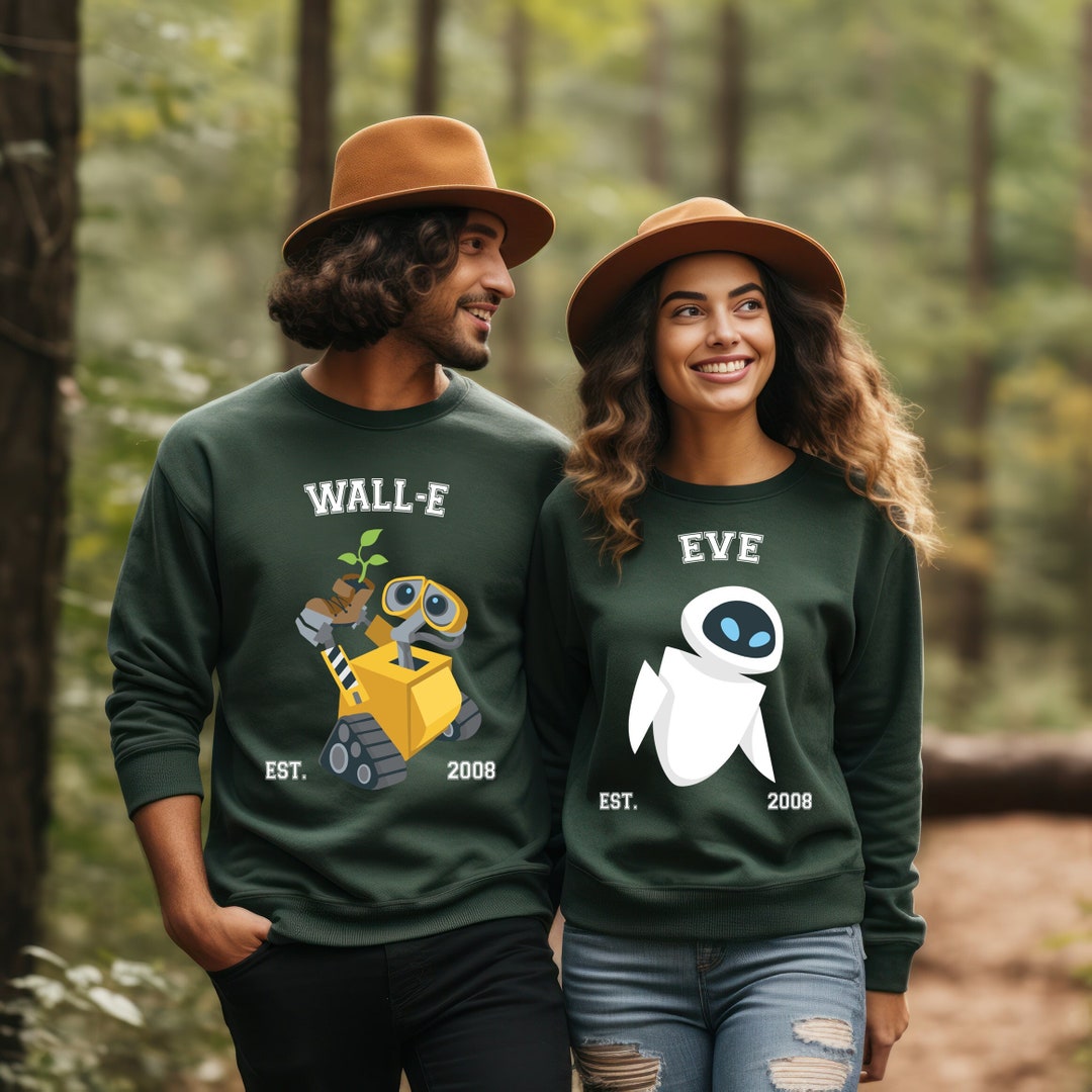 Wall-e and Eve Shirts, Wall-e and Eve Couple Sweatshirt, Wall-e and Eve ...