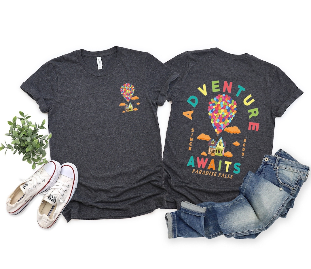 Disney Pixar up Shirt, Adventure Awaits Rainbow Balloons Tee ...