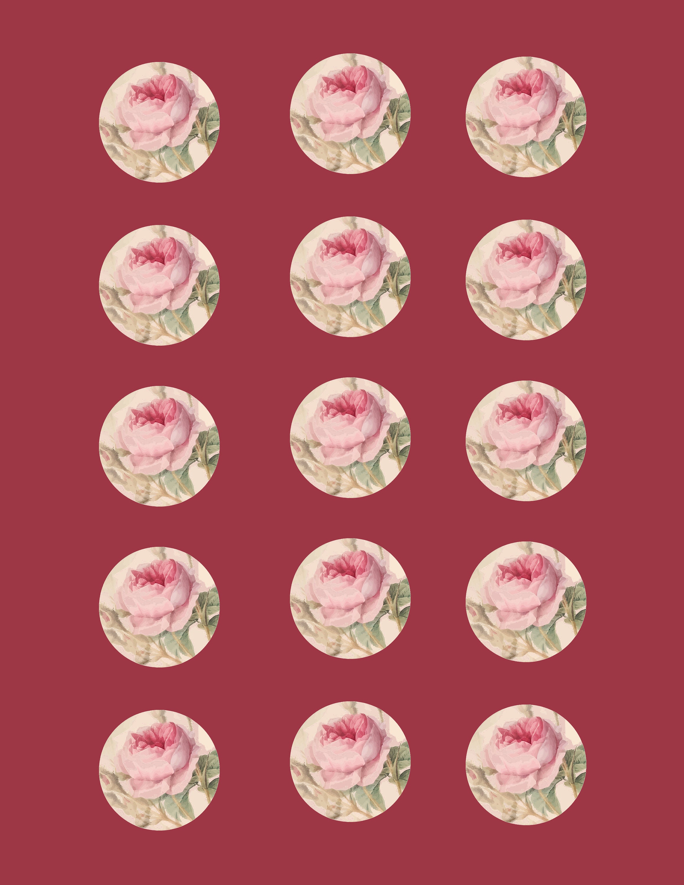 Digital Rose Bud Sticker Pack 1.5 and 1.0 Inch Diameter - Etsy