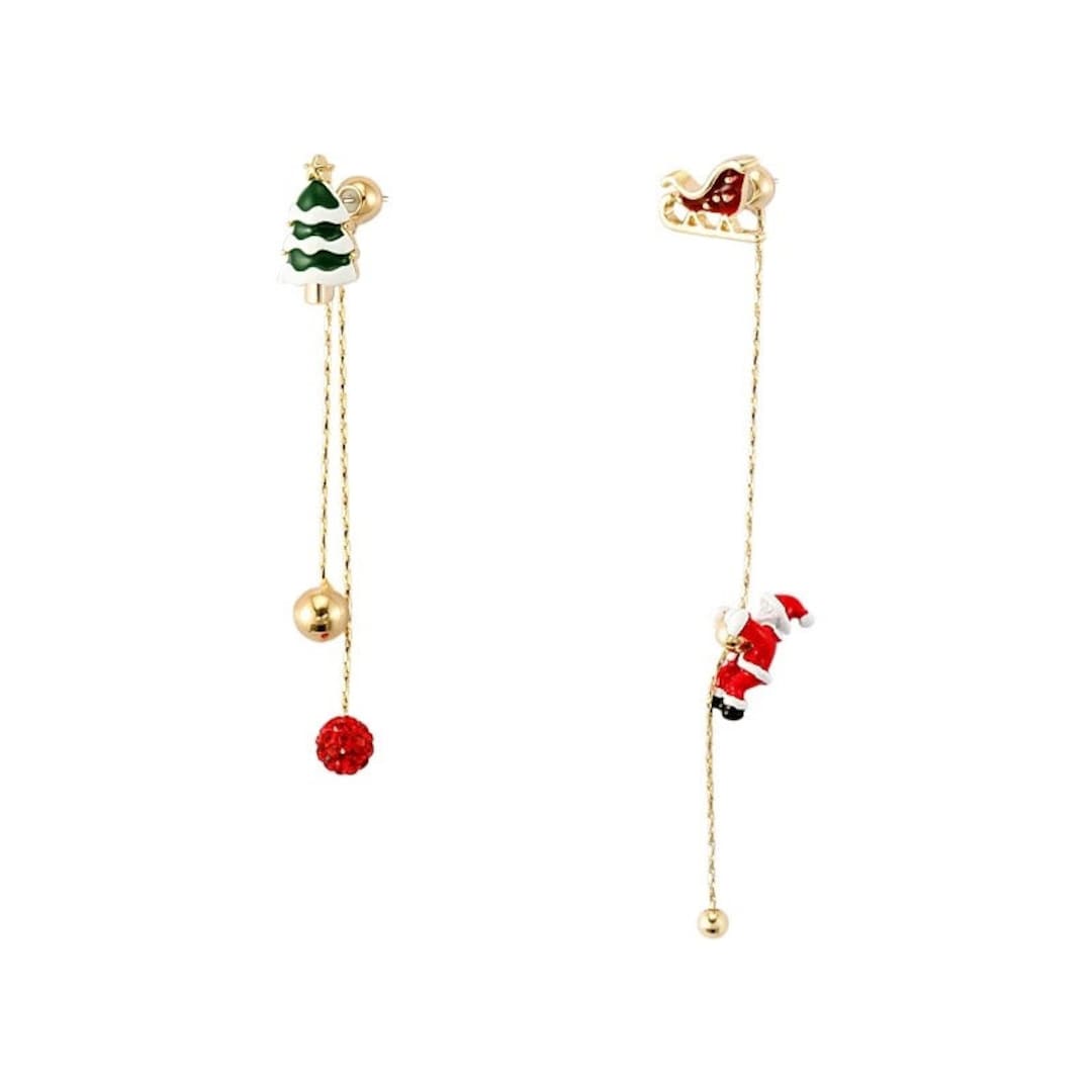 Santa Claus Dangle Earring,christmas Earring,dainty Santa Clause ...