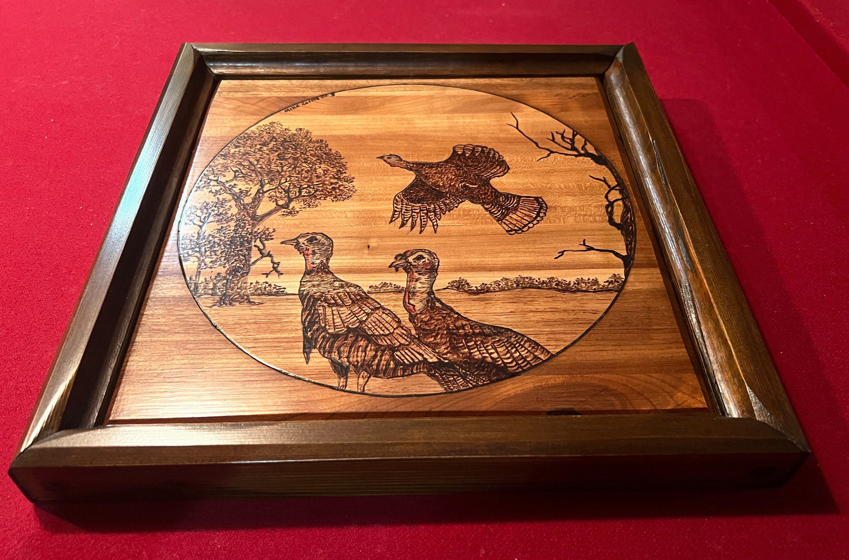 Wild Turkeys Wood Burned Art - Etsy