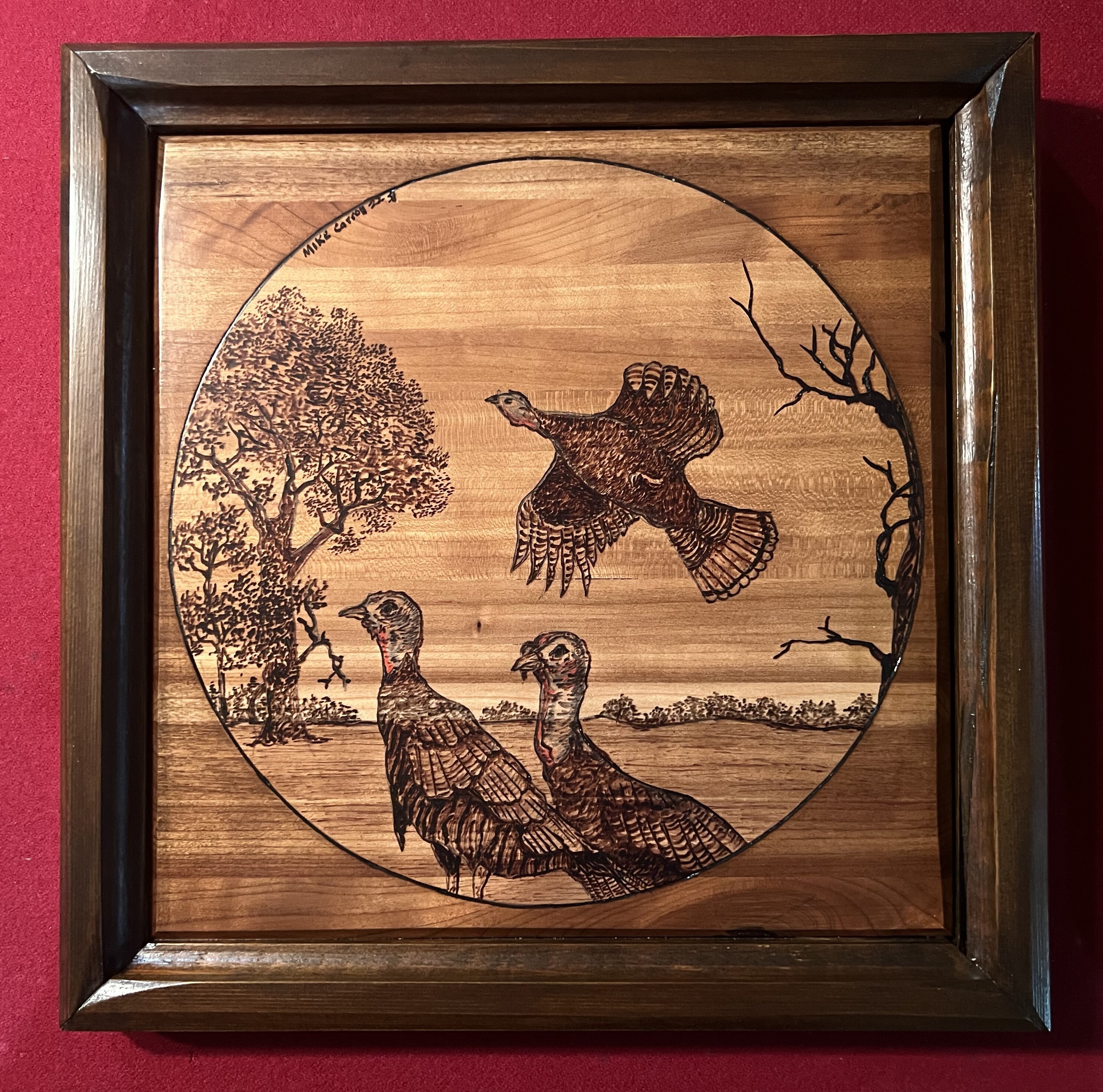 Wild Turkeys Wood Burned Art - Etsy