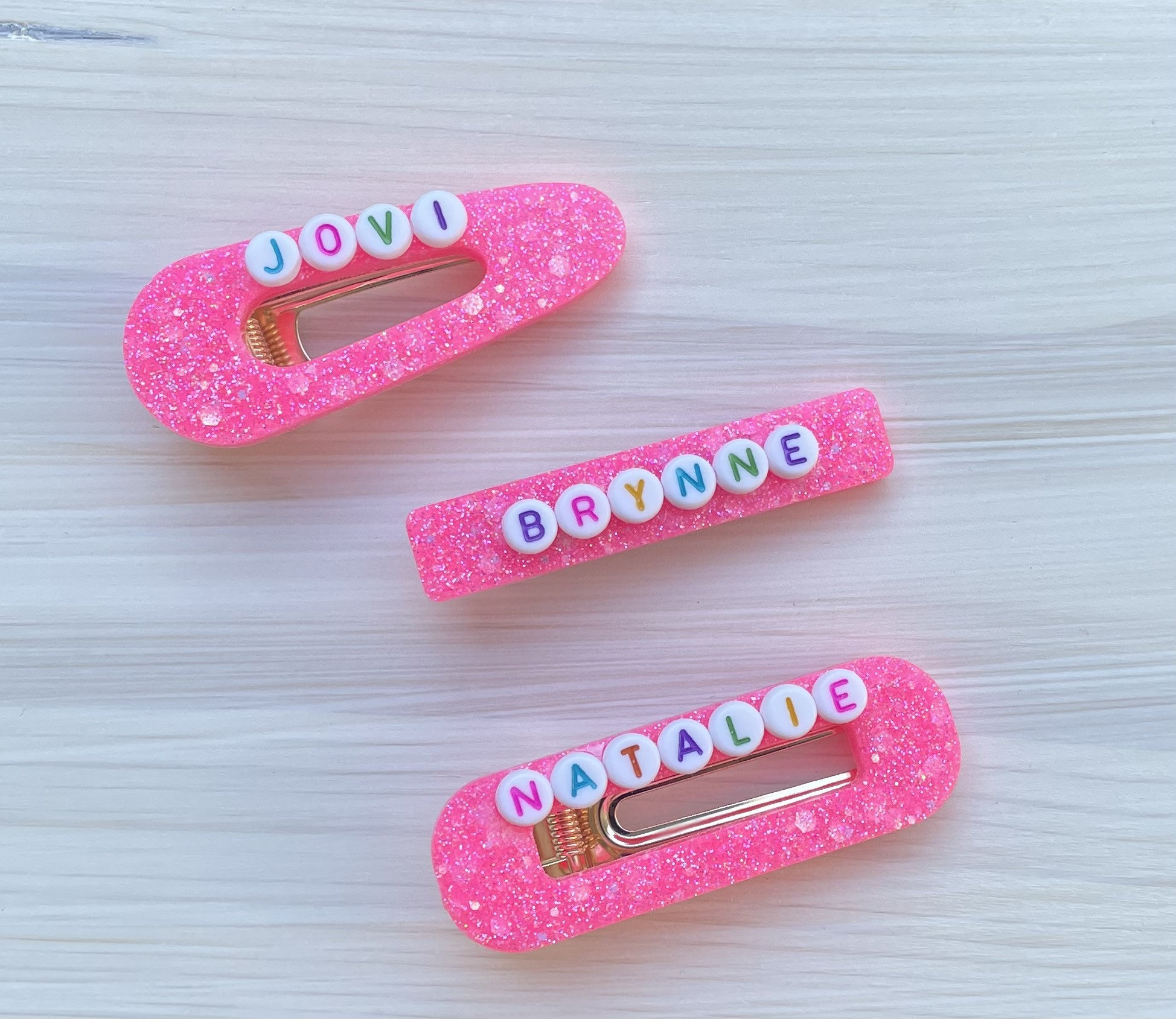 Personalized Bead Hair Clips - Etsy