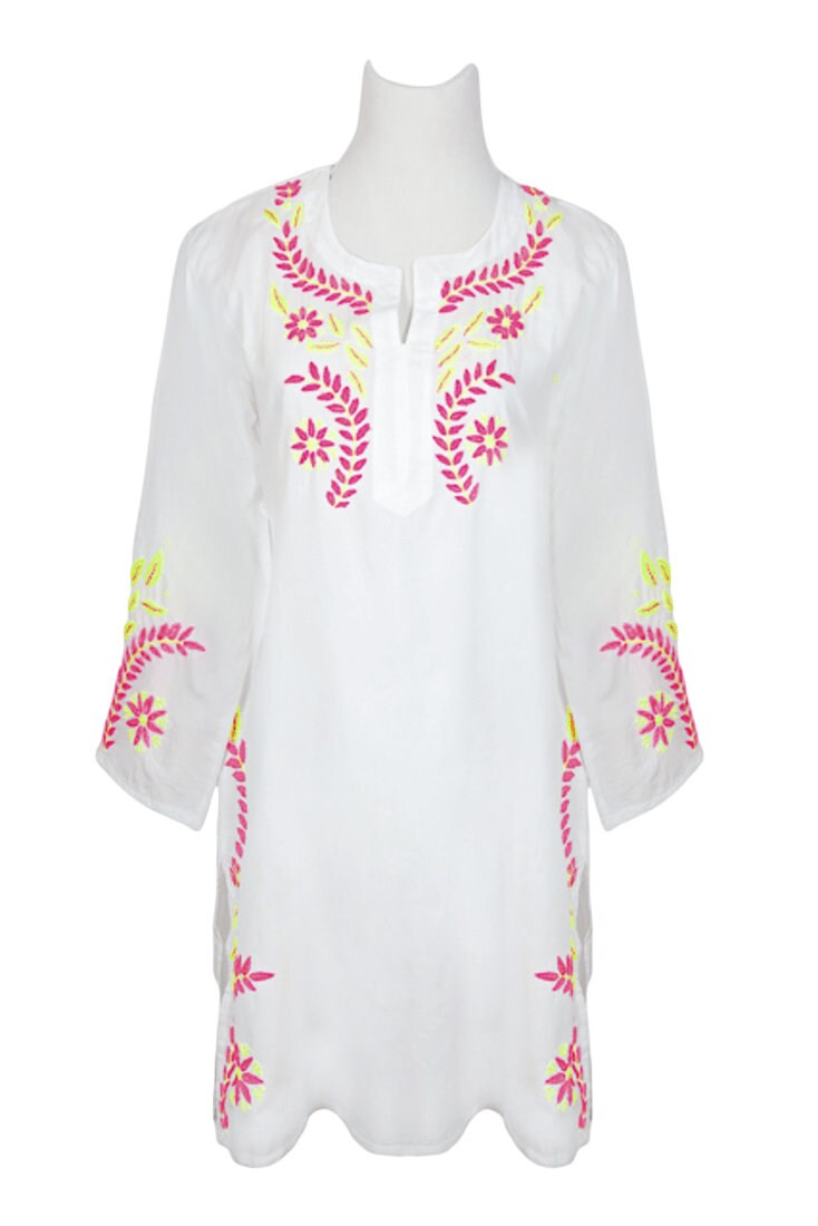 Hand Embroidered Tunic Top - Etsy