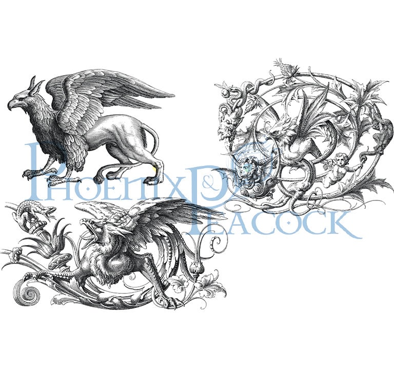 Griffin Digital Download Vector SVG PNG EPS Vintage - Etsy