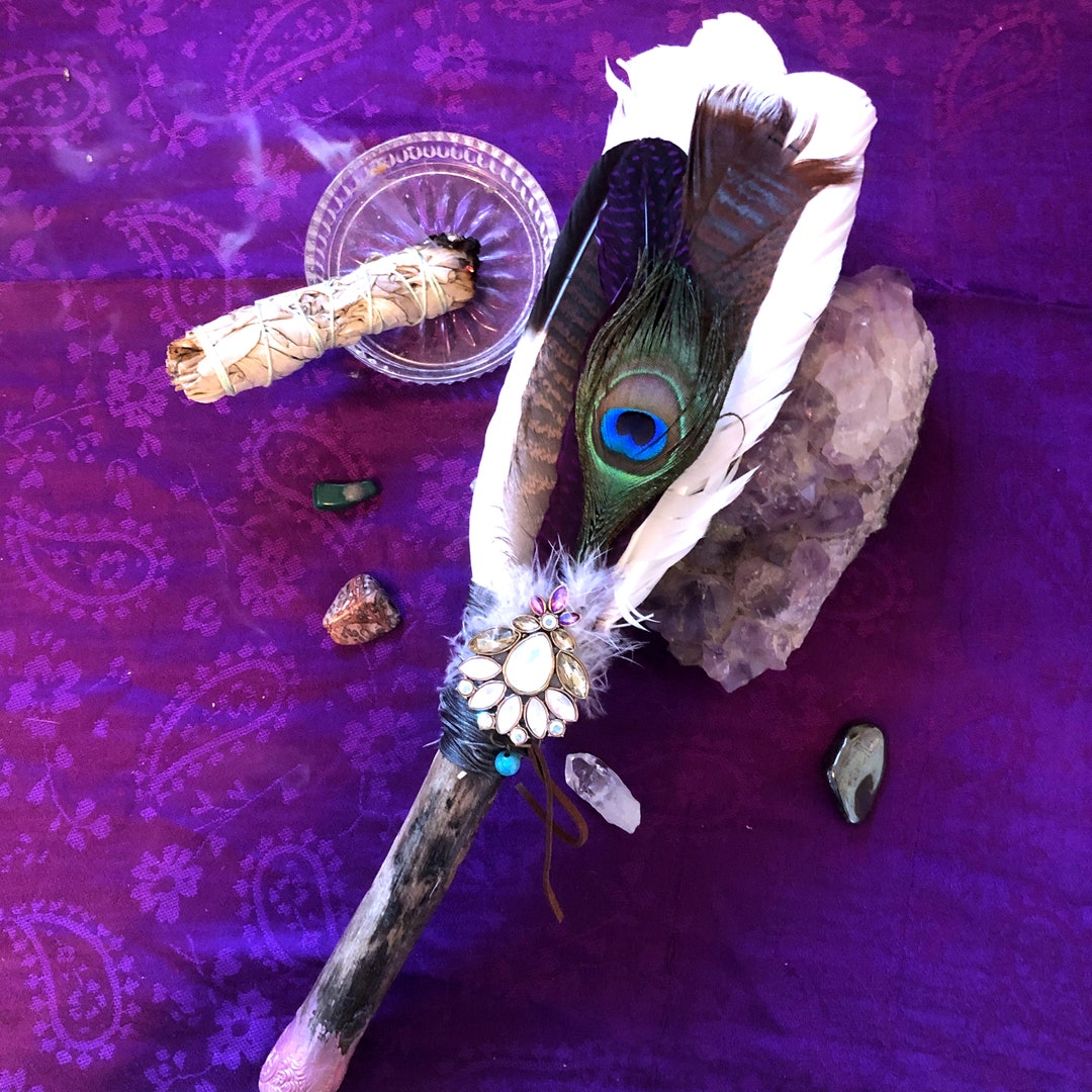 Handmade Feather Smudge Fan: Cleansing Ritual Tool, Meditation Decor - Etsy