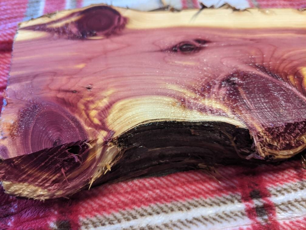 Aromatic Eastern Red Cedar Purple Heart Live Edge Slab 2 - Etsy