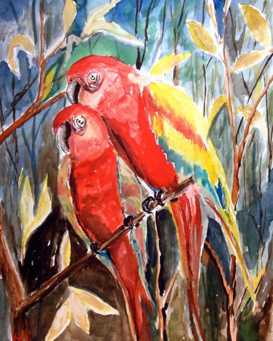 Parrots: Pair of Parrots - Etsy